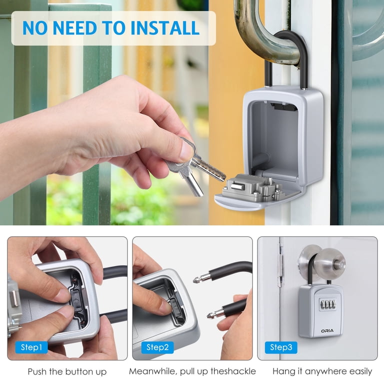 Wall Mount Key Storage 24-Key Lockable Metal Key Cabinet - Wall Mount ...