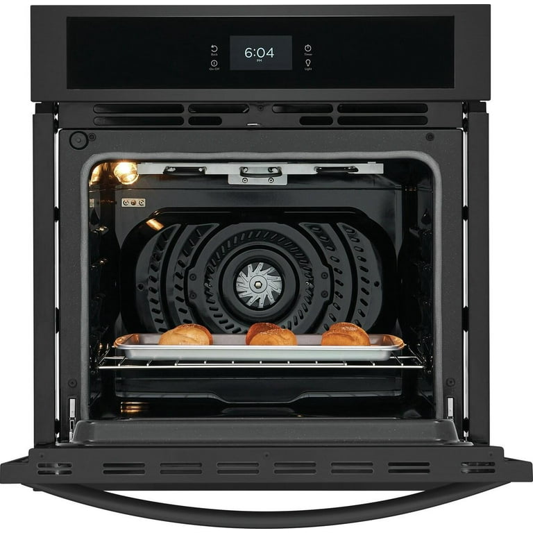 Black single fan oven store