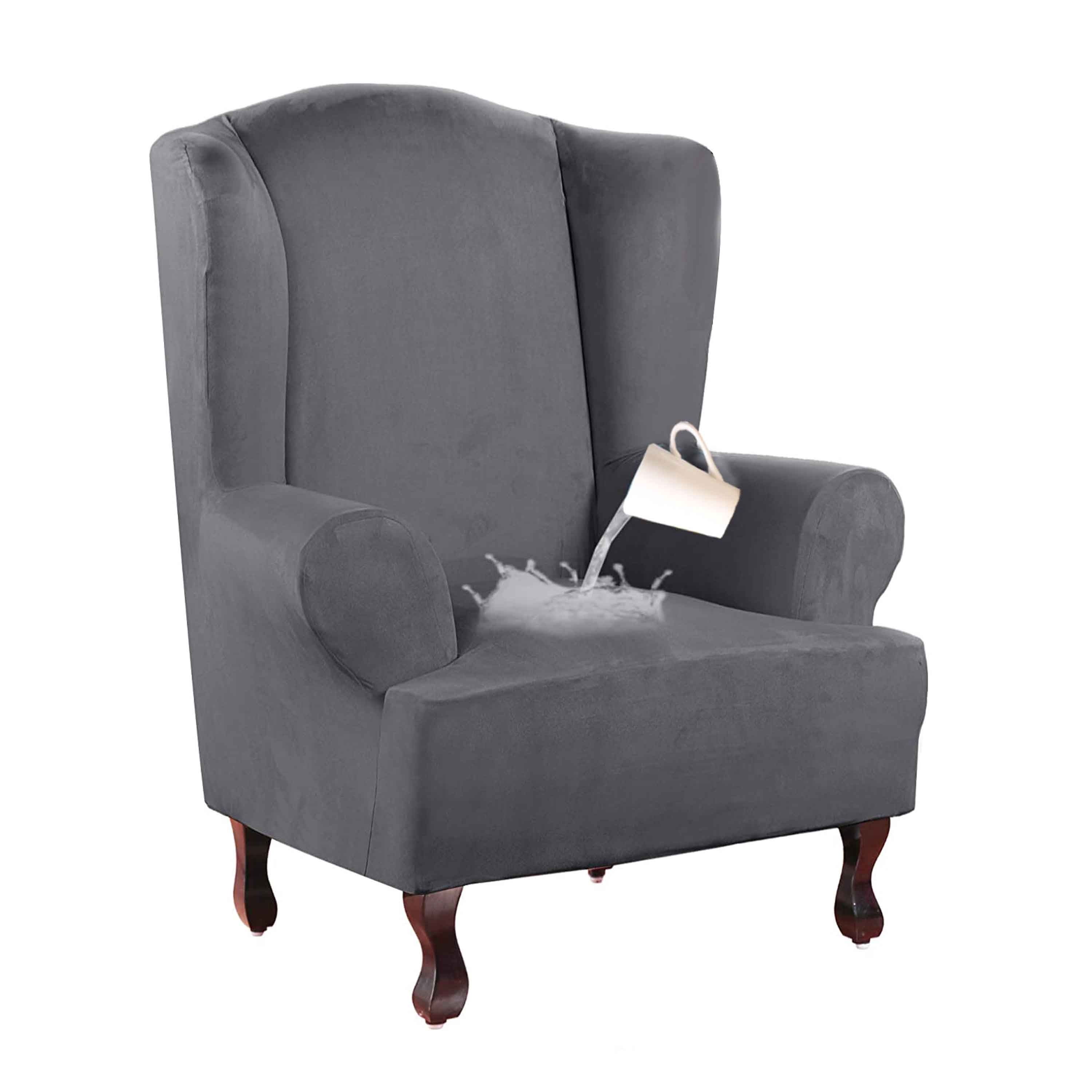 Wingback Chair Slipcover Velvet,Waterproof Wing Back Chair Covers With ...