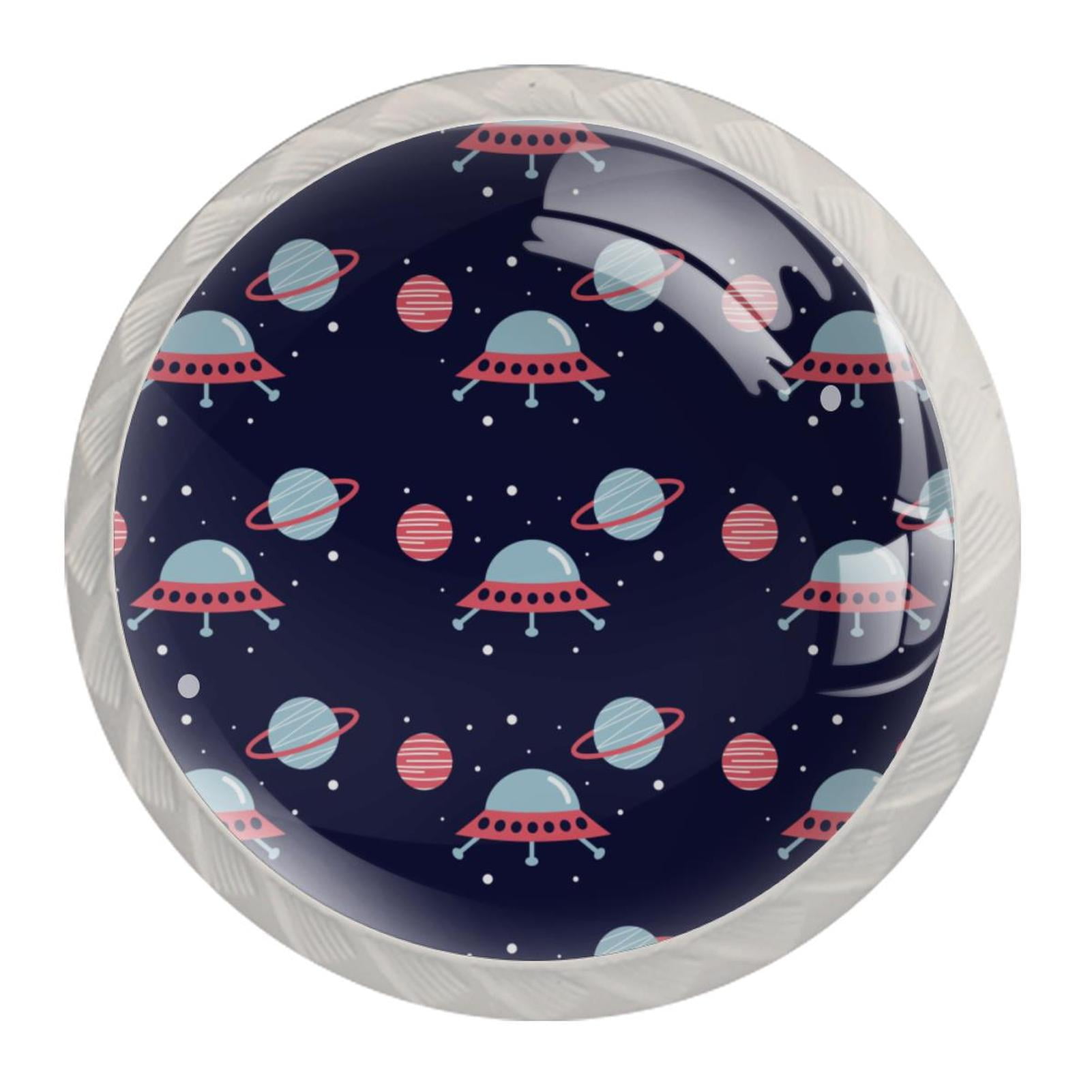 4 Pcs Universe Planets Spaceship Knobs for Kitchen Cabinet Cupboard ...
