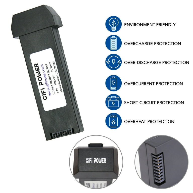 MaximalPower 4300mAh 7.4V Battery for Holy Stone HS720 HS720E RC Quadcopter Does Not Fit HS720G 2 Pack
