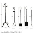 Somerset Home 5-Piece Scroll Fireplace Tool Set- Black Wrought Iron ...
