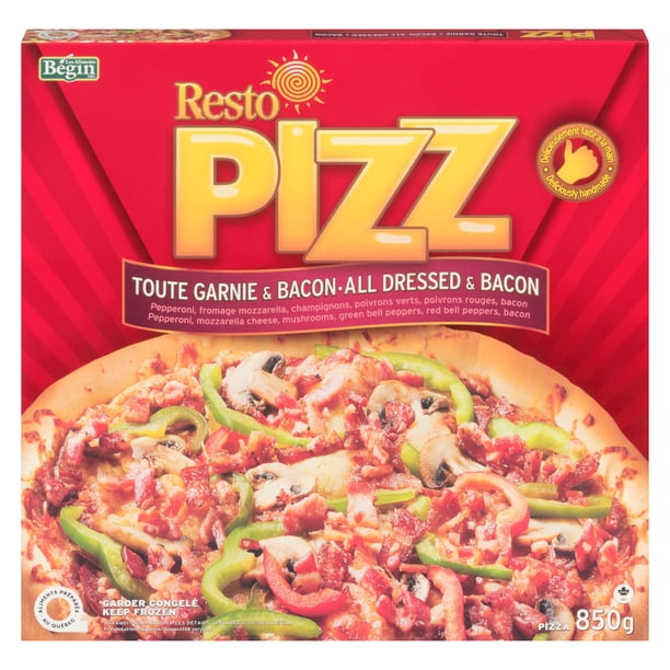 Resto PIZZ All Dressed & Bacon Frozen Pizza, 850g, All Dressed & Bacon ...
