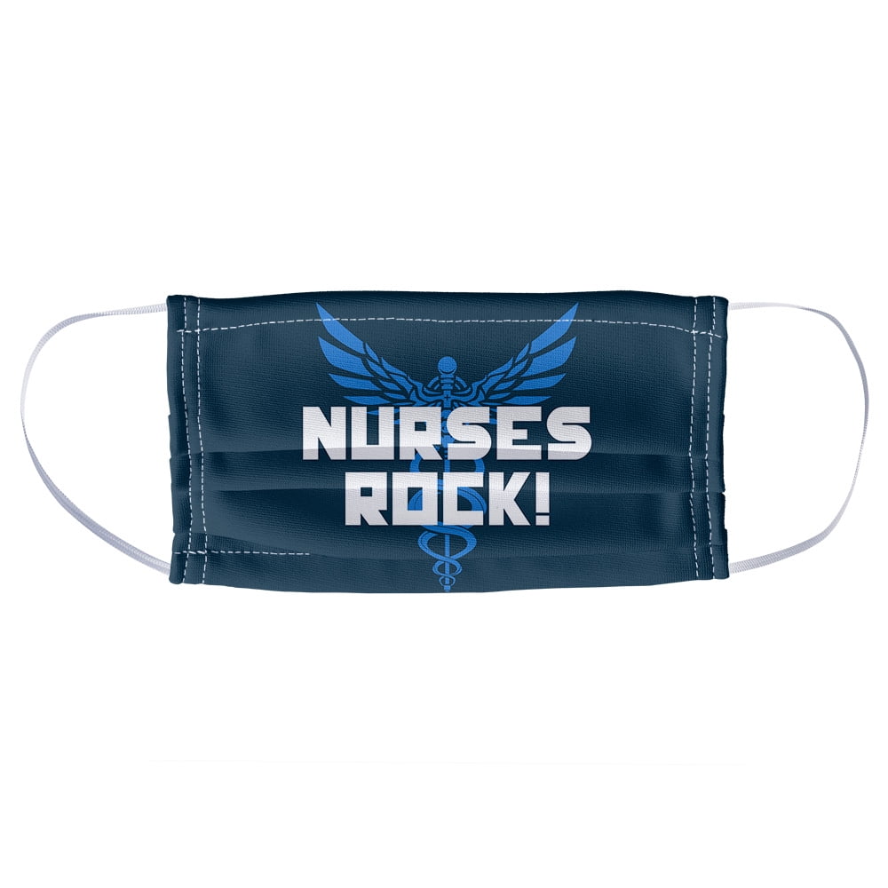 Nurses Rock RN Caduceus Staff of Hermes 1-Ply Reusable Face Mask ...