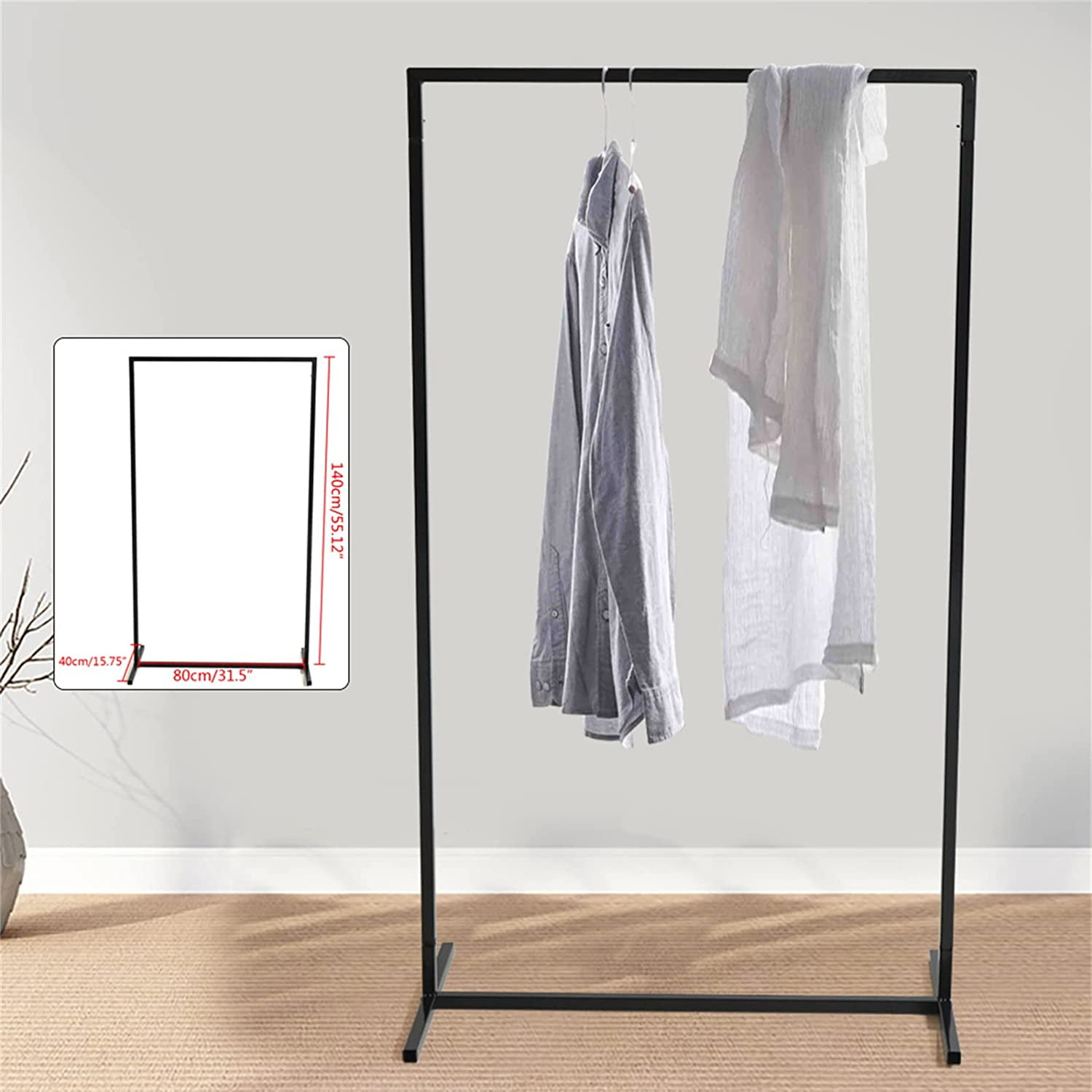 Fichiouy Black Simple Trending Standard Clothing Garment Rack ...
