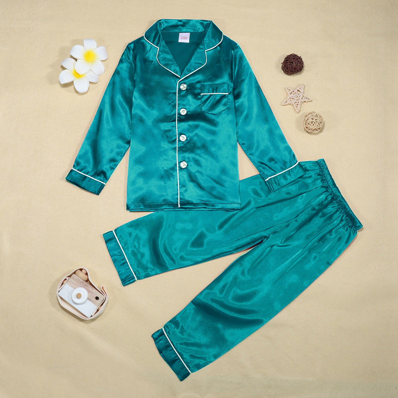 2 Pack Girl Boy Satin Boy Summer Clothes Pajamas Set Button Down Boys 2 Pack Girl Boy Satin Boy Summer Clothes Pajamas Set Button Down Boys
