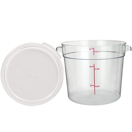 Tiger Chef 6 Quart Commercial Grade Clear Food Storage Round ...