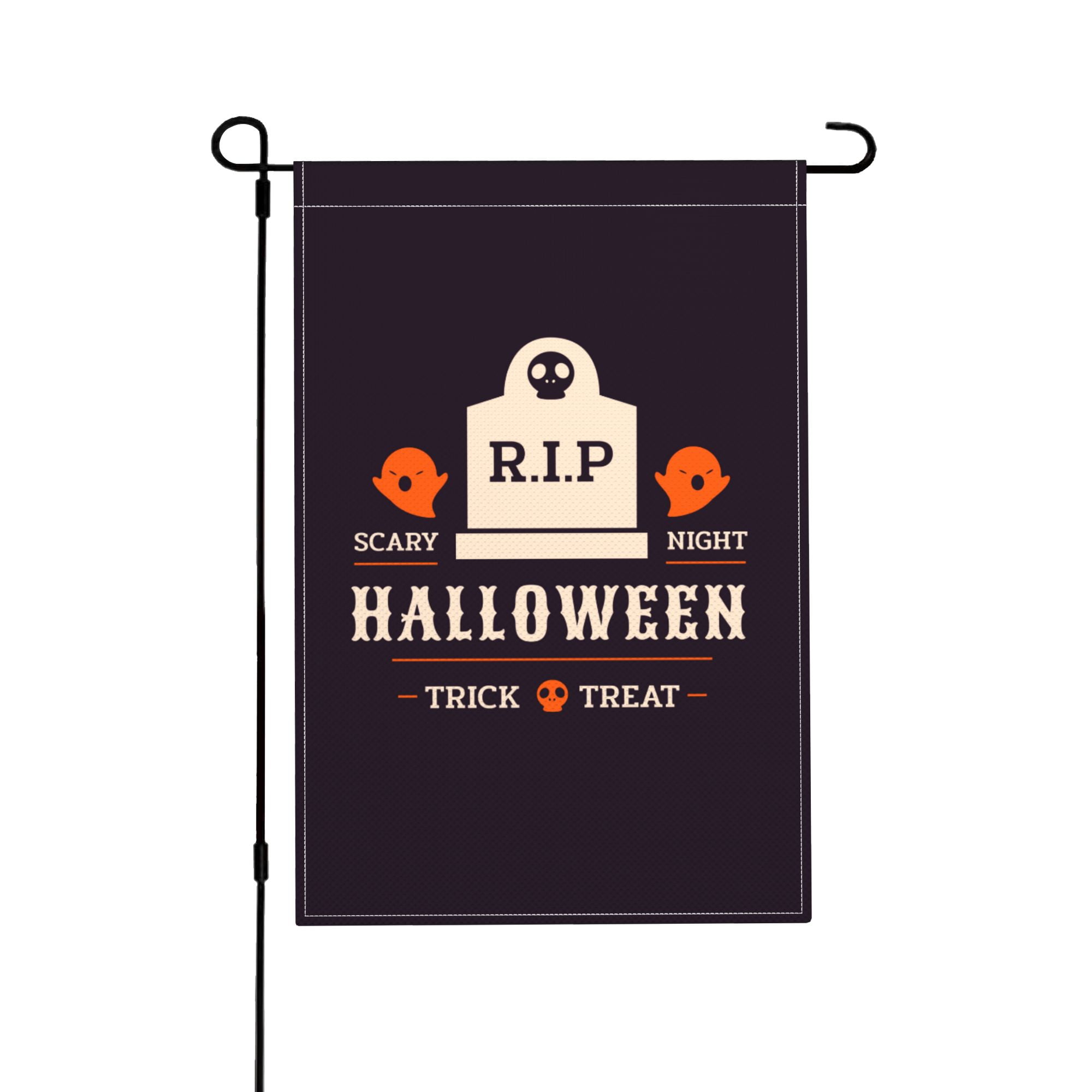 TEQUAN Halloween Scary Night Garden Flags, 18 x 12 inch Double Sided ...