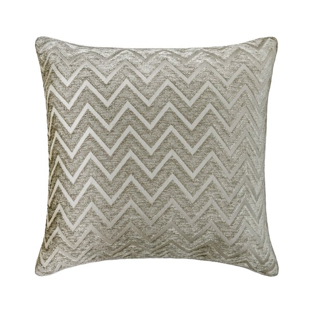 Decorative Silver 24"x24" (60x60 cm) Throw Pillows, Velvet Chevron ...