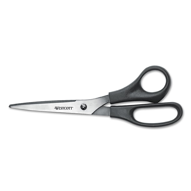 Westcott All Purpose Scissors, 8", Stainless Steel, Straight, Black ...