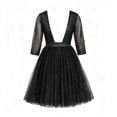 YueHuiYing Women's Three-Quarter Sleeve Round-Neck High-Waisted A-Line ...