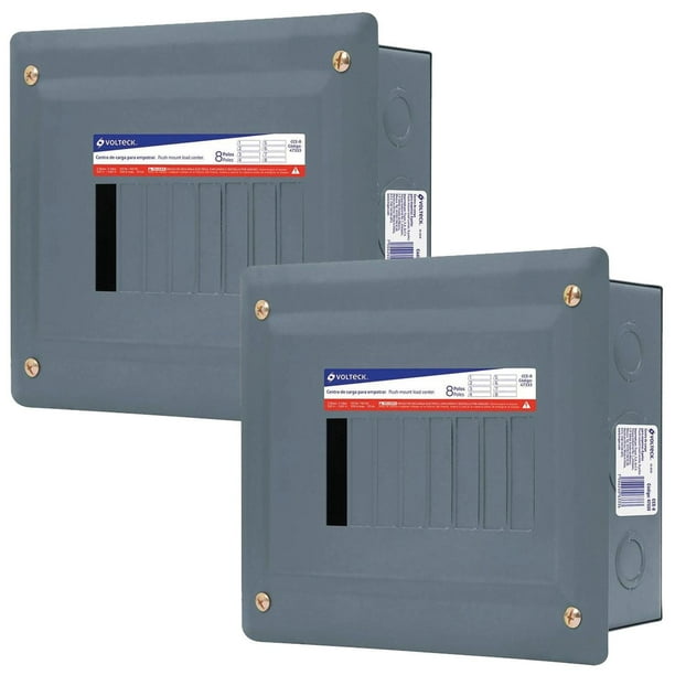 Centros de Carga Empotrable VoltBox 2Pzas Monofásica Polos 8 Hilos 3 ...