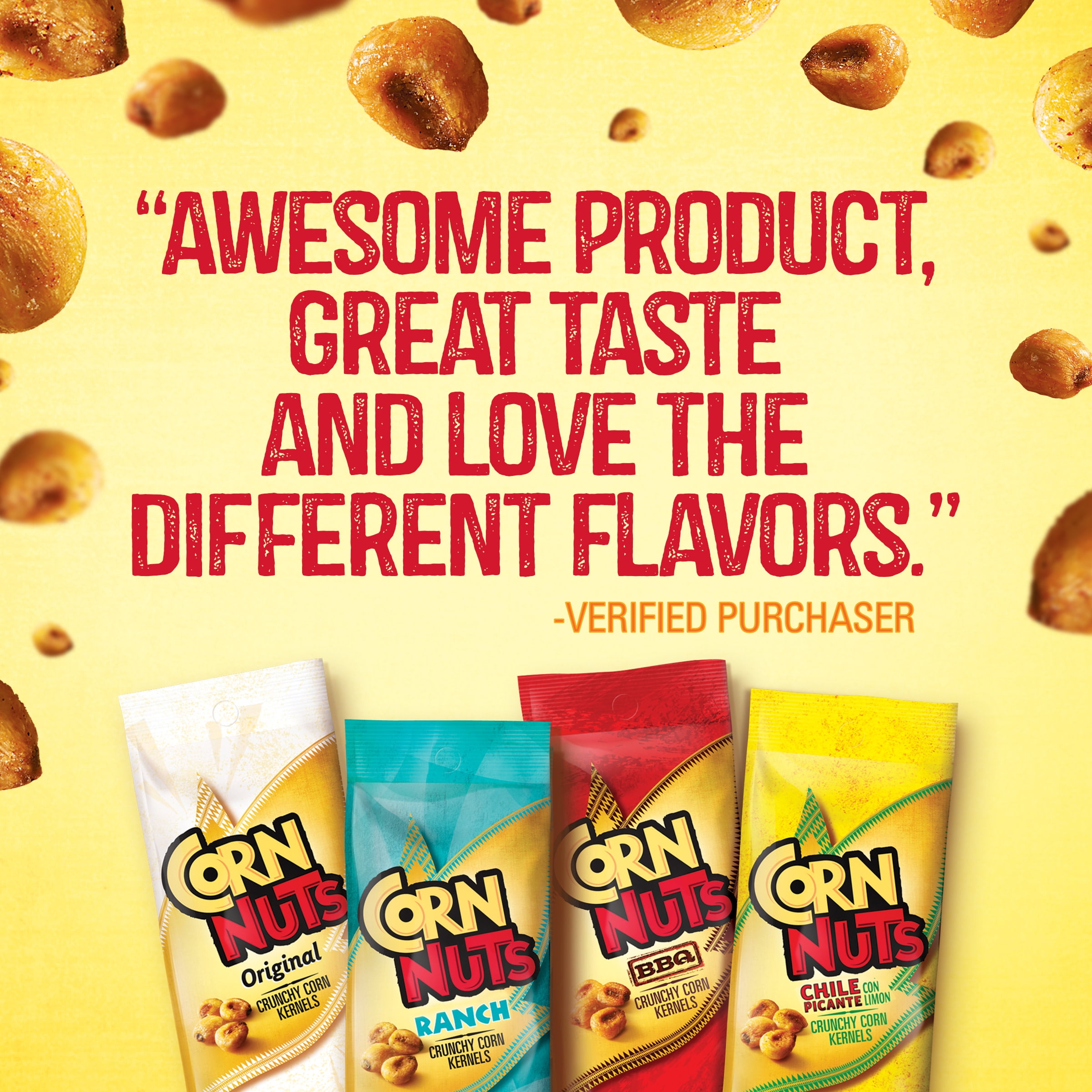 Corn Nuts Original, Ranch, BBQ & Chile Picante Con Limon Crunchy Corn ...
