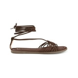 Journee Collection Womens Jess Faux Leather Ankle Tie Strappy Sandals ...