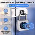Fingerprint Gym Locker Lock, Keyless Biometric Padlock, Weatherproof ...