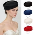 Aellinatey Stylish Airline Stewardess Hat Soft Warm Wool Pillbox Hat ...