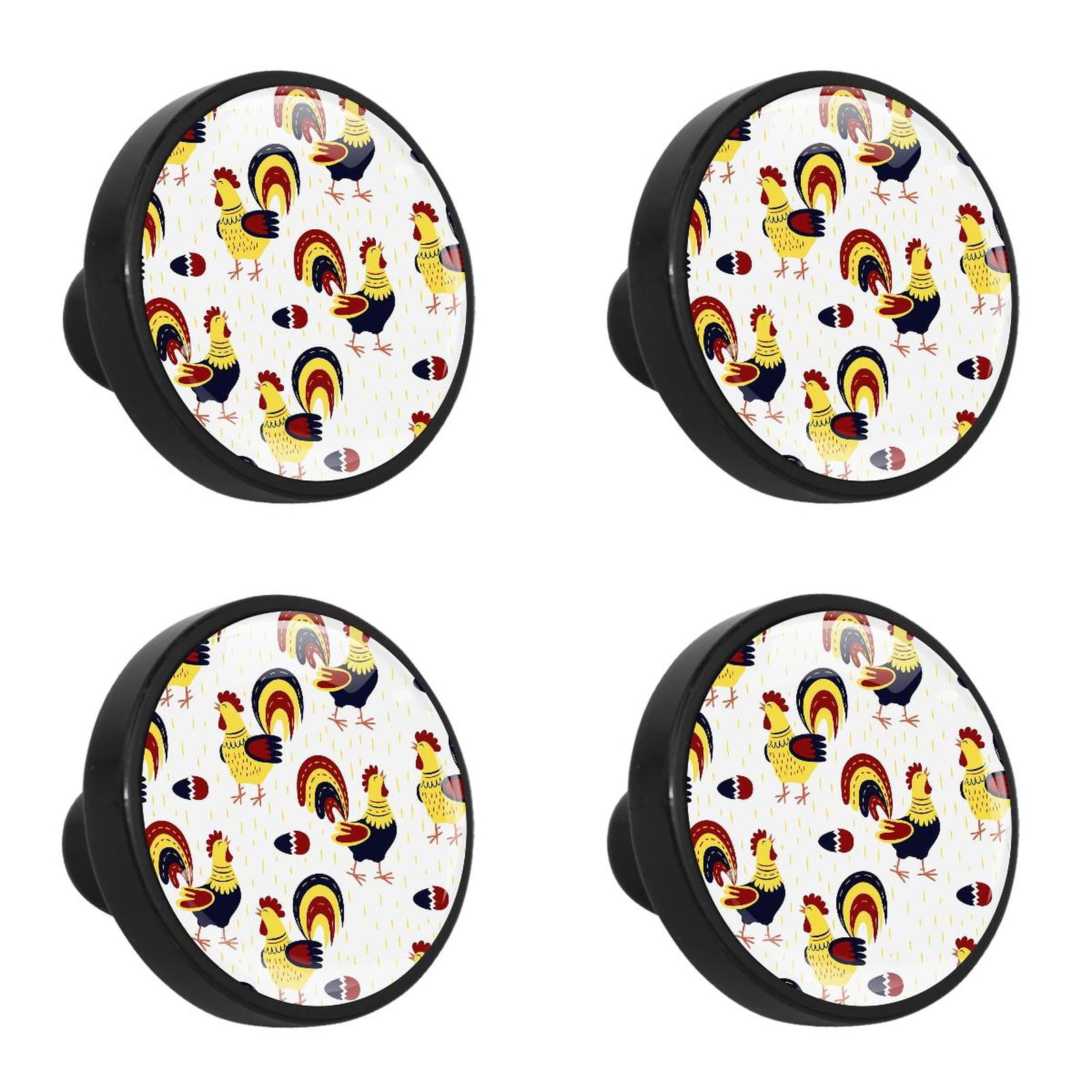 4 Pcs Rooster Knobs for Kitchen Cabinet Cupboard Dresser Bookcase ...