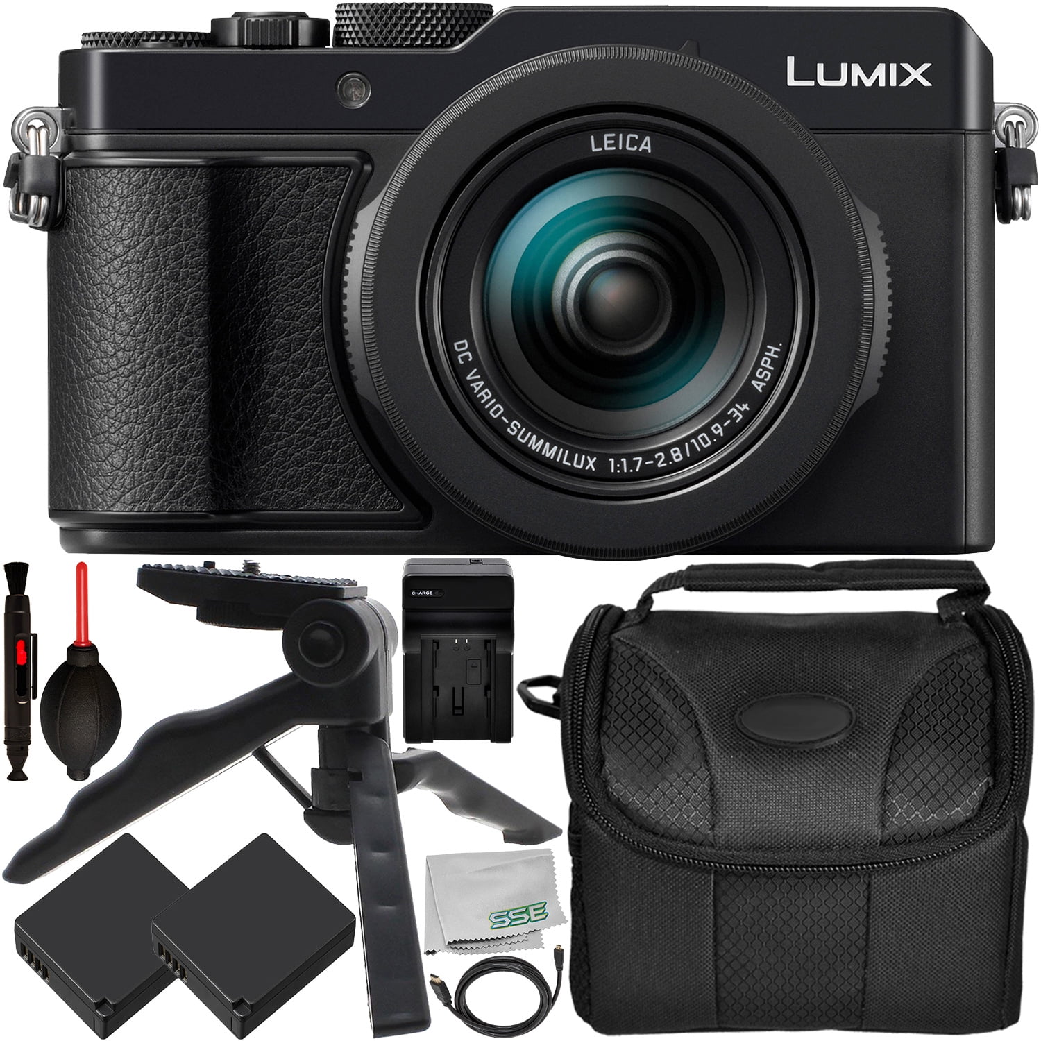 Panasonic Lumix DC-LX100 II Digital Camera (Black) with 9PC Accessory ...