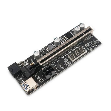 enqiretly Power Ports Card 3.0 PCI-Express 1x to 16x Extender with 6pin ...