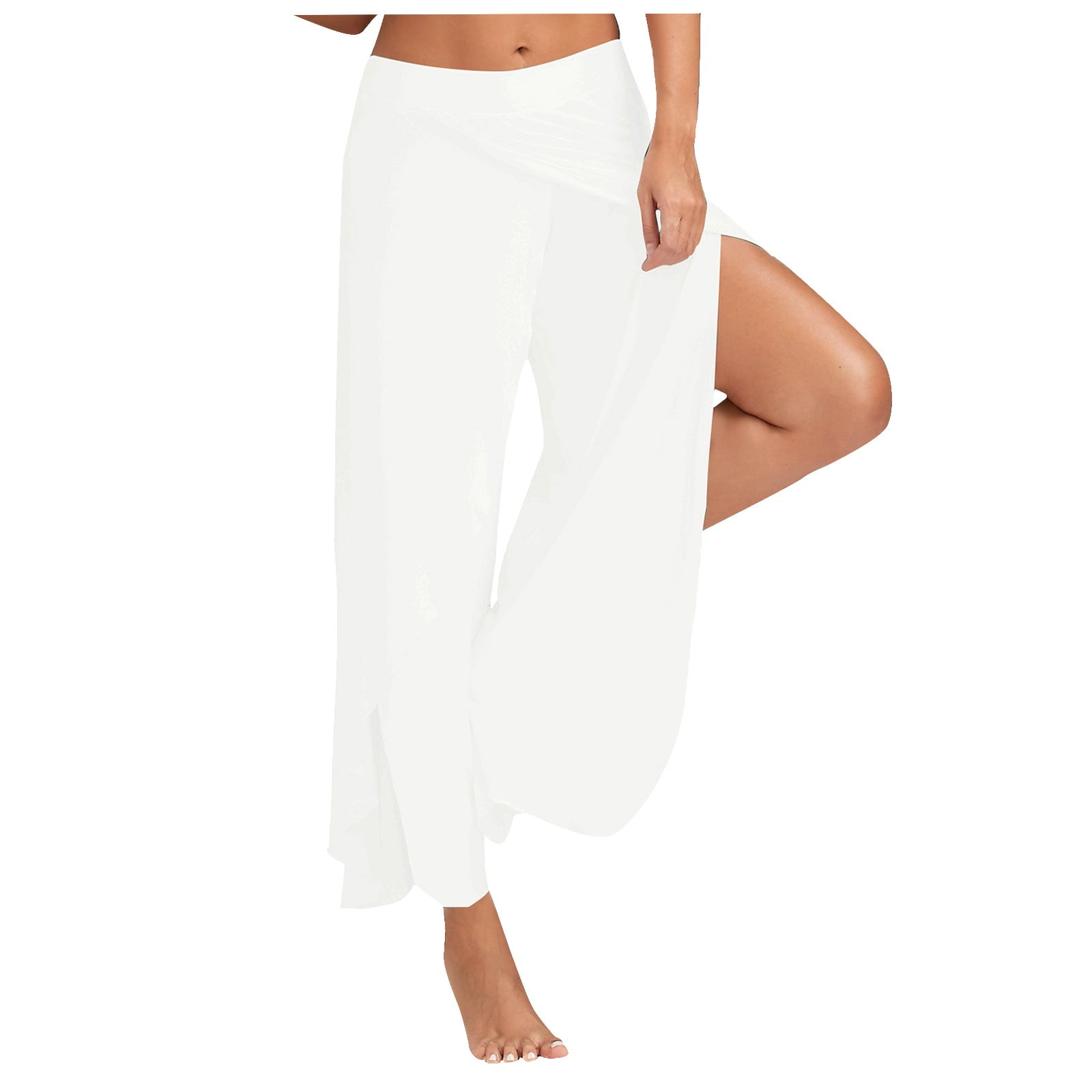 Sksloeg Wide Leg Pants Boho Solid Pants Wide Leg Palazzo Trousers with ...