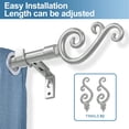 Urbanest Scroll Designer Single Curtain Rod – Decorative Metal Finials ...