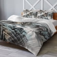 4 Piece Duvet Cover Set Twin, Chinese Wind Mountain Water Soft ...
