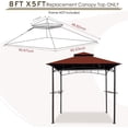 Grill Gazebo Canopy Roof - 5x8 Outdoor Grill Shelter Canopy Top Double ...