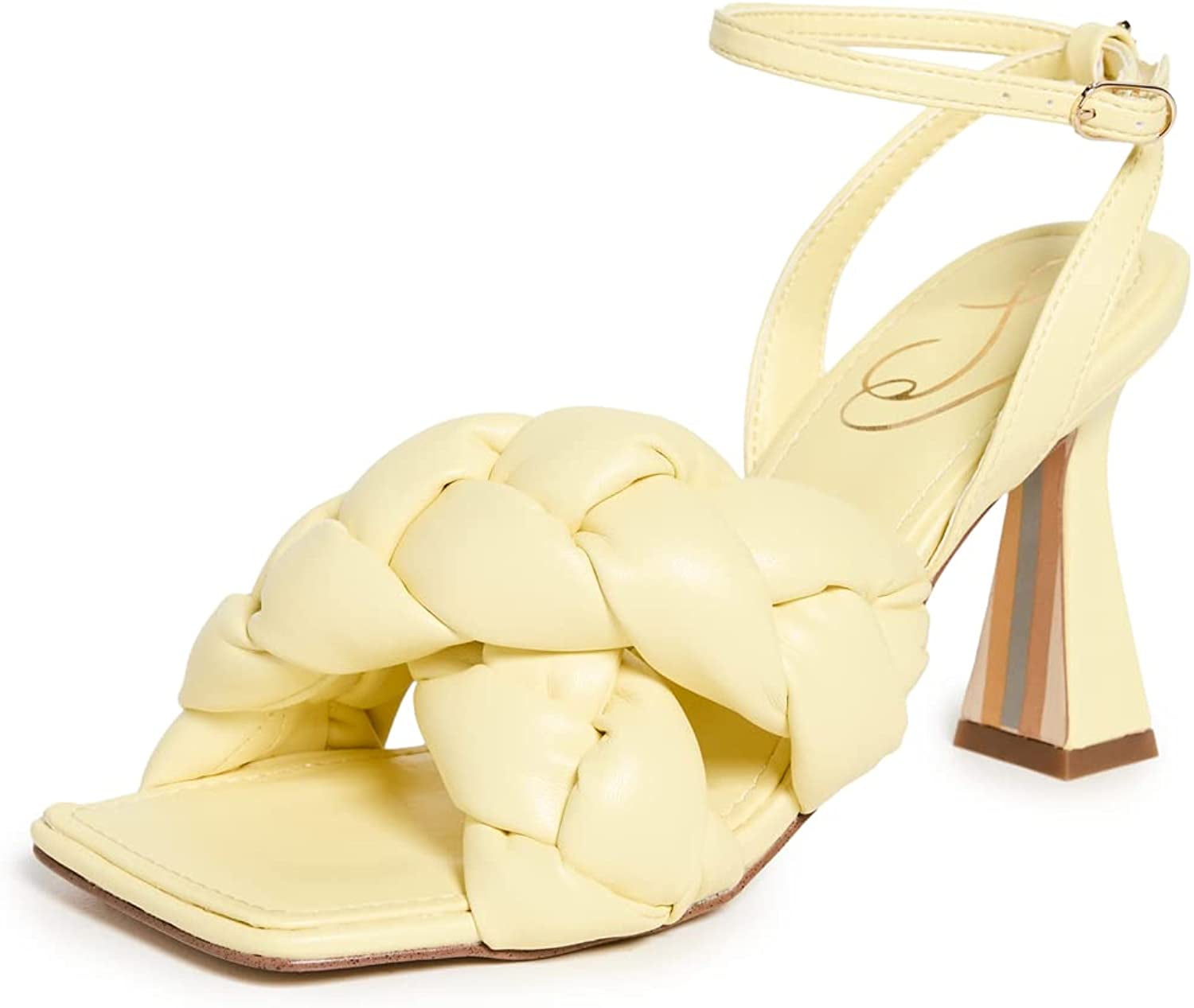 Sam Edelman Courtney Butter Yellow Braid Straps Ankle Strap Spool ...