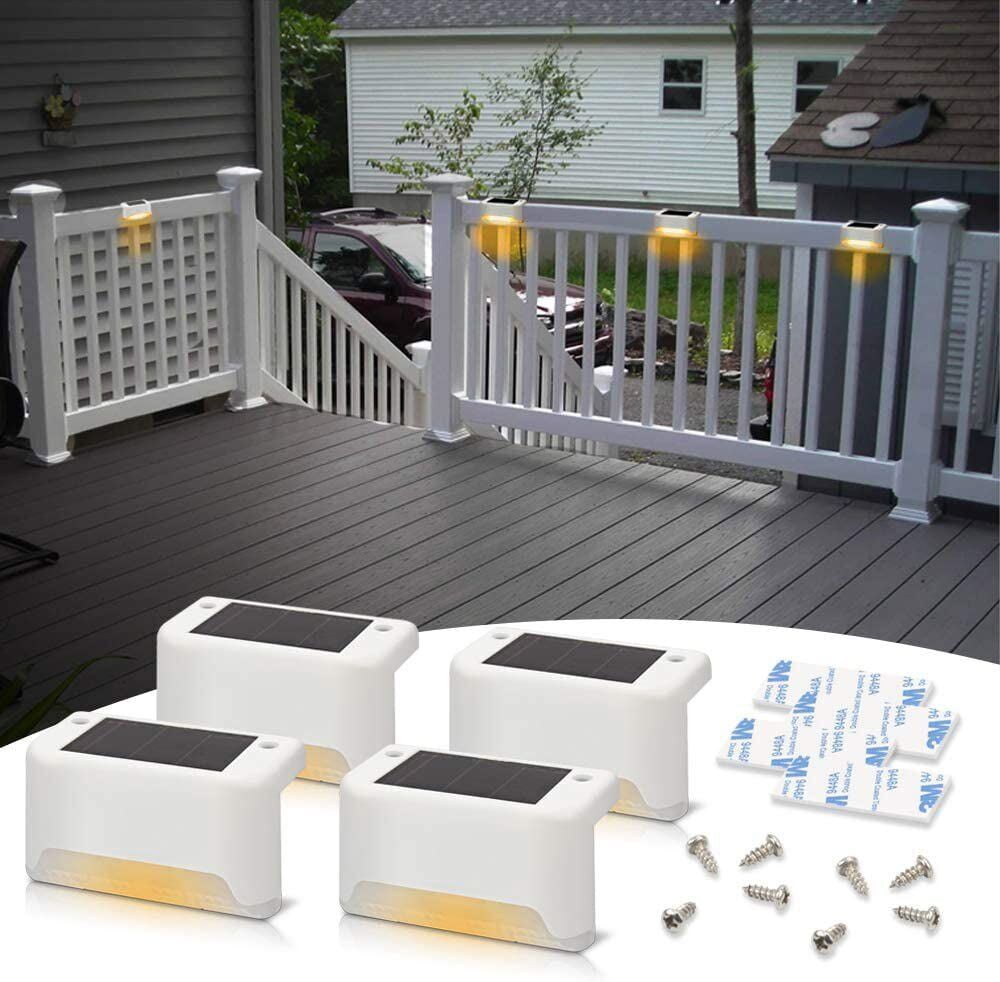 EROCK Solar Deck Lights 4/8/12/16Pcs, Outdoor Step Light Waterproof Led ...