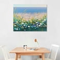 Acheng Blue Seaside Cyan Floral Wall Decor Wild Blossom Textured Wall ...