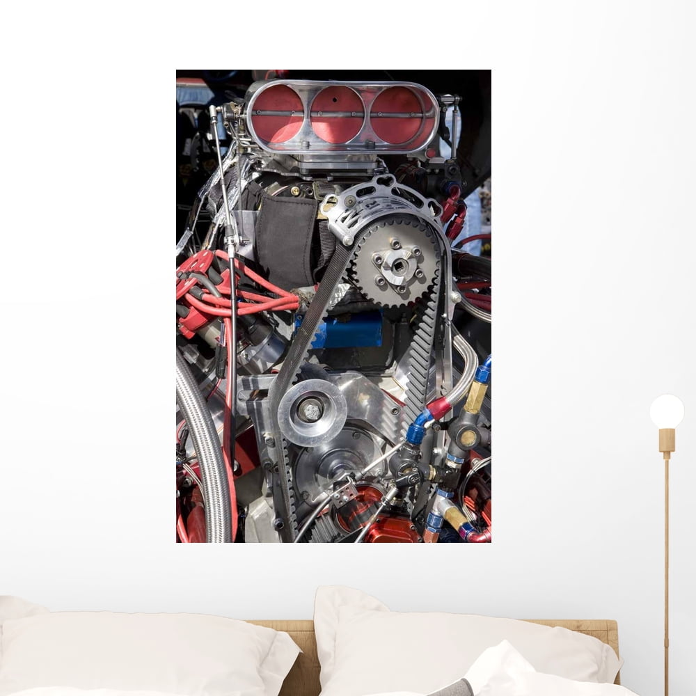 Hot Rod Engine Wall Mural Decal Sticker, Wallmonkeys Peel & Stick Vinyl ...