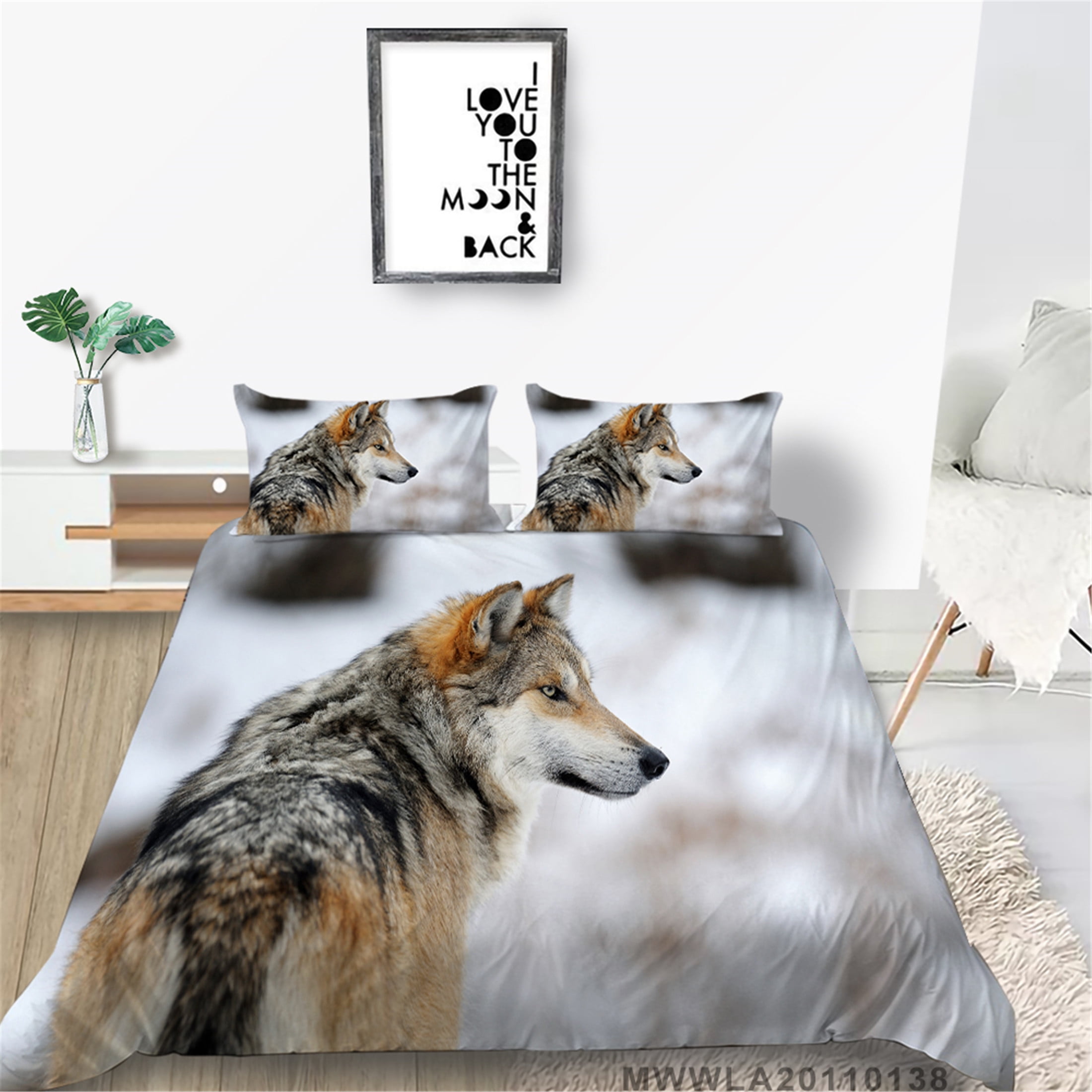Bedclothes Quilt Cover Set Wolf Painting Home Bed Set Vintage Duvet ...