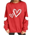 Itsame Women Long Sleeve Heart T-Shirts Valentine's Sweatshirt Loose ...