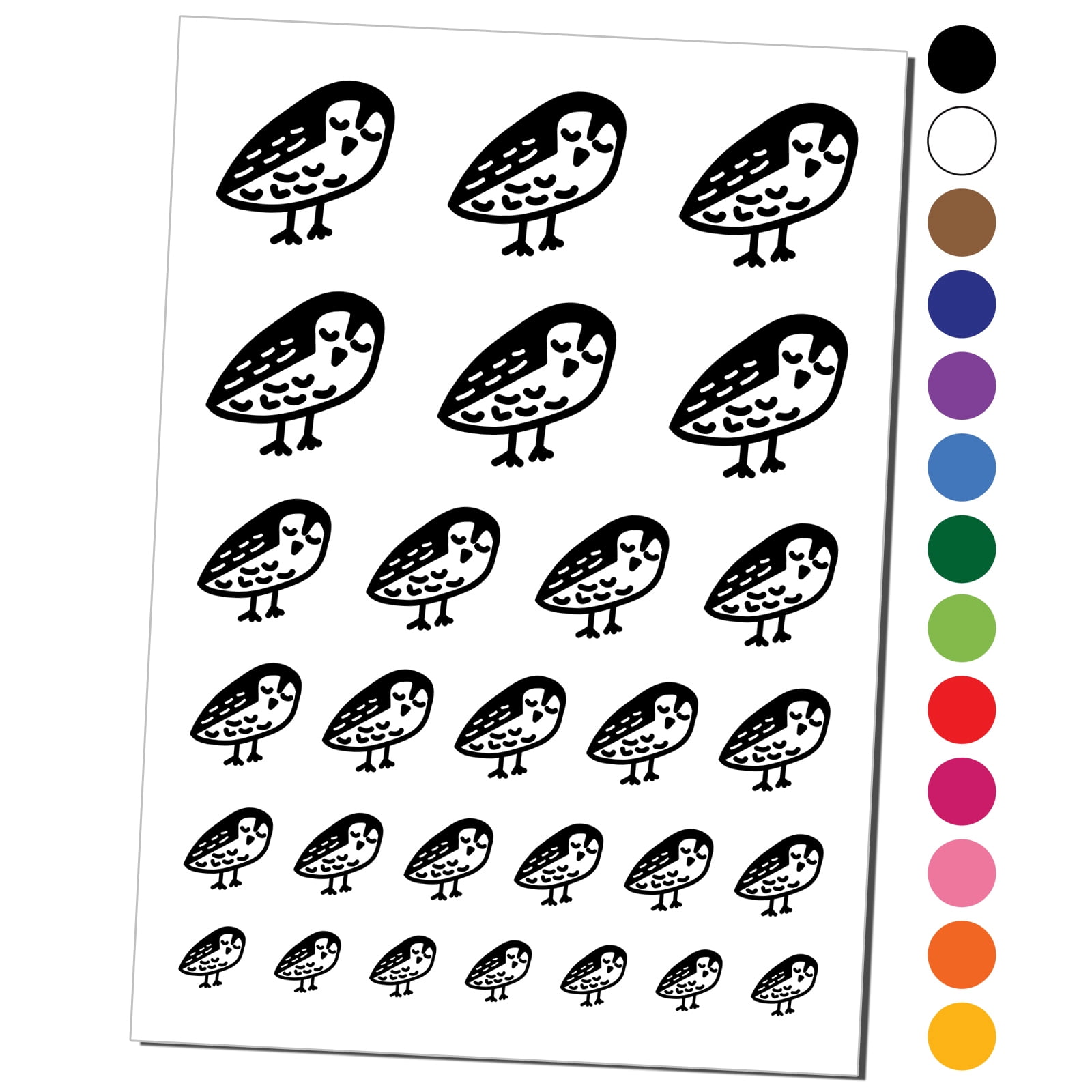 Sweet Owl Doodle Water Resistant Temporary Tattoo Set Fake Body Art ...