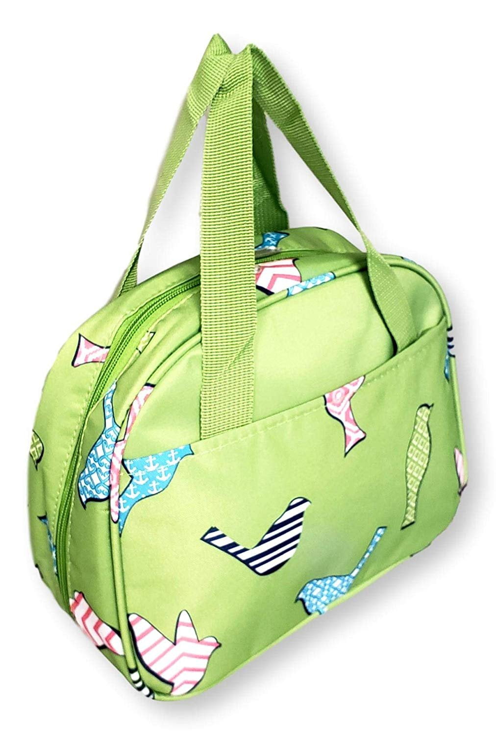 Fashion Print Insulated Water Resistant Round Small Lunch Cooler Green ...
