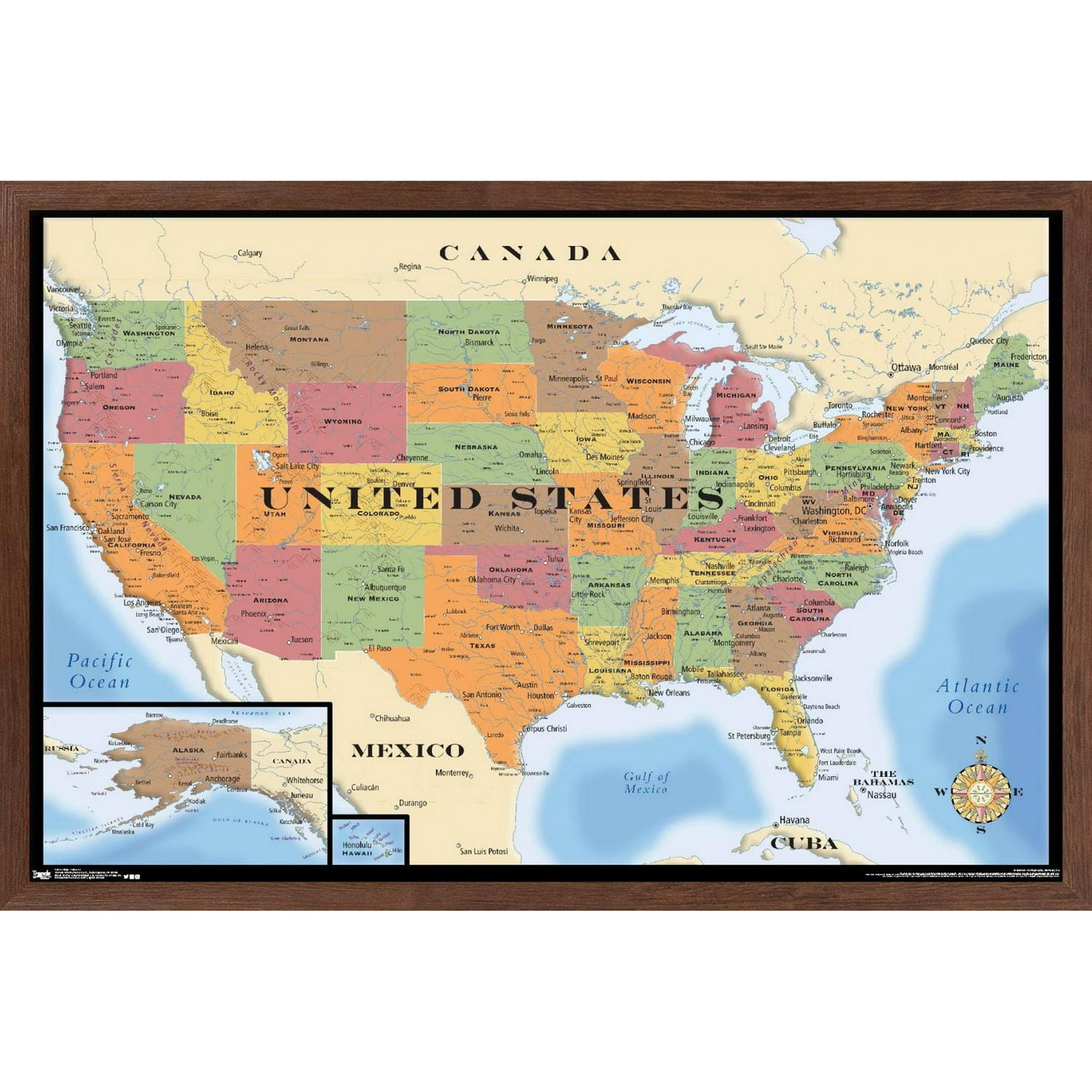Click here for Trends International Map - Usa Wall Poster  22.375... prices