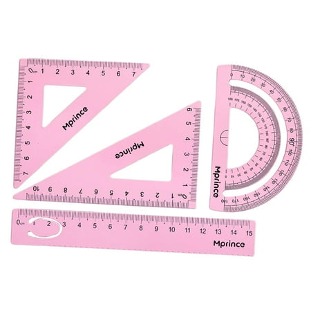 Ruler Set Metal Protractor Aluminum Ruler Geometry Math Ruler for ...