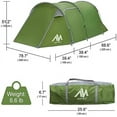Ayamaya 3-Person Tunnel Tent with Removable Bedroom and Vestibule ...
