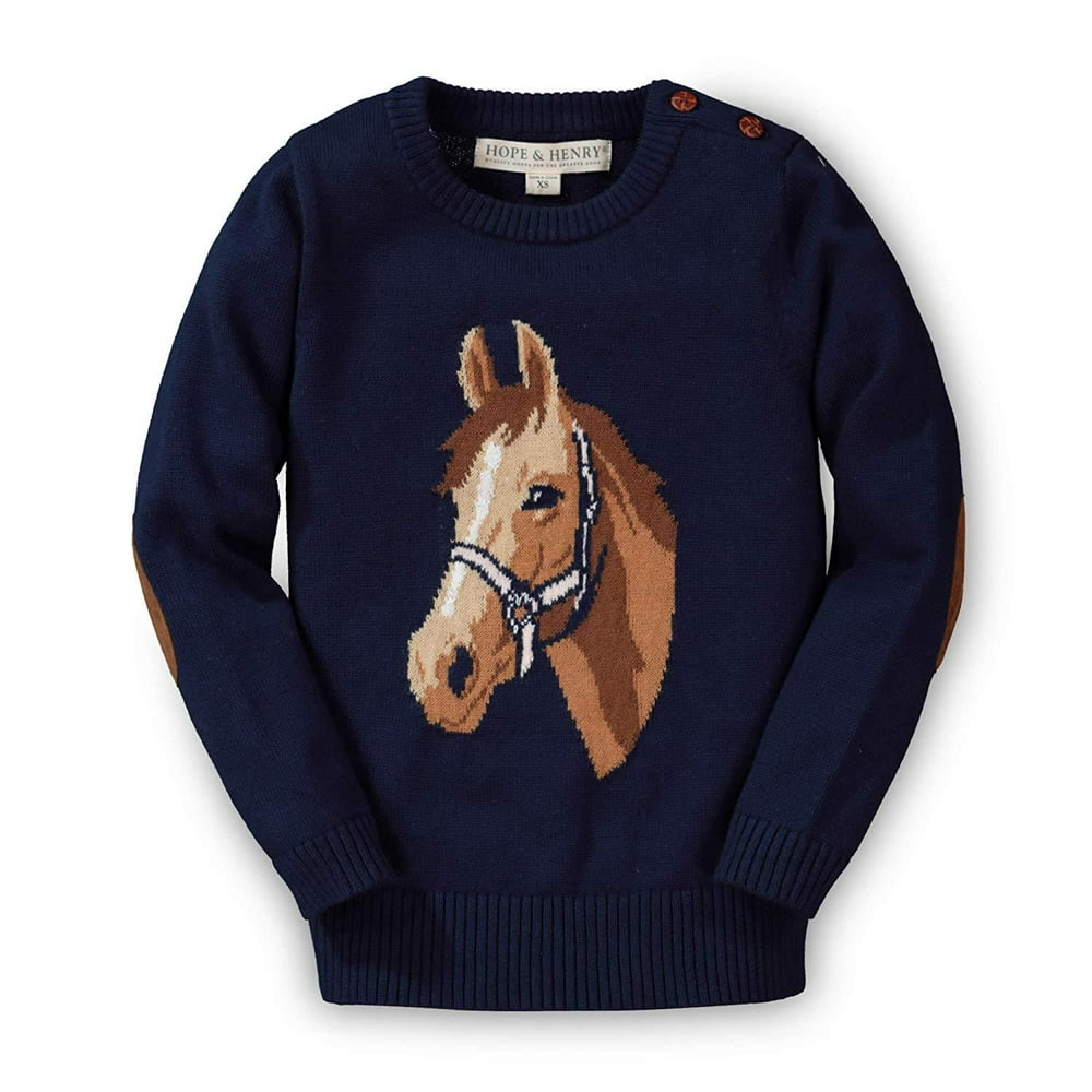 Hope & Henry - Hope & Henry Girls' Horse Intarsia Pullover Sweater ...