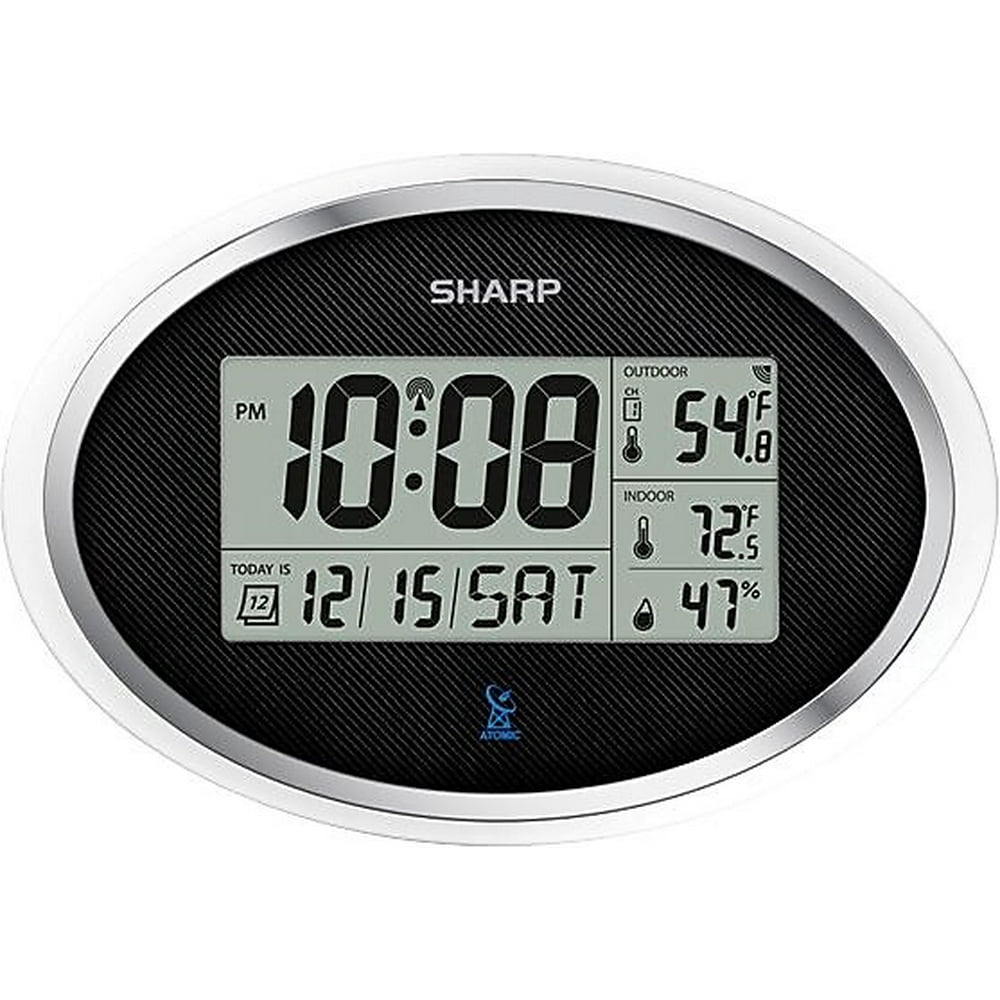 Sharp Atomic Digital Wall Clock, Black, 12x 8 SPC936X - Walmart.com ... Sharp Atomic Digital Wall Clock, Black, 12x 8 SPC936X - Walmart.com ...