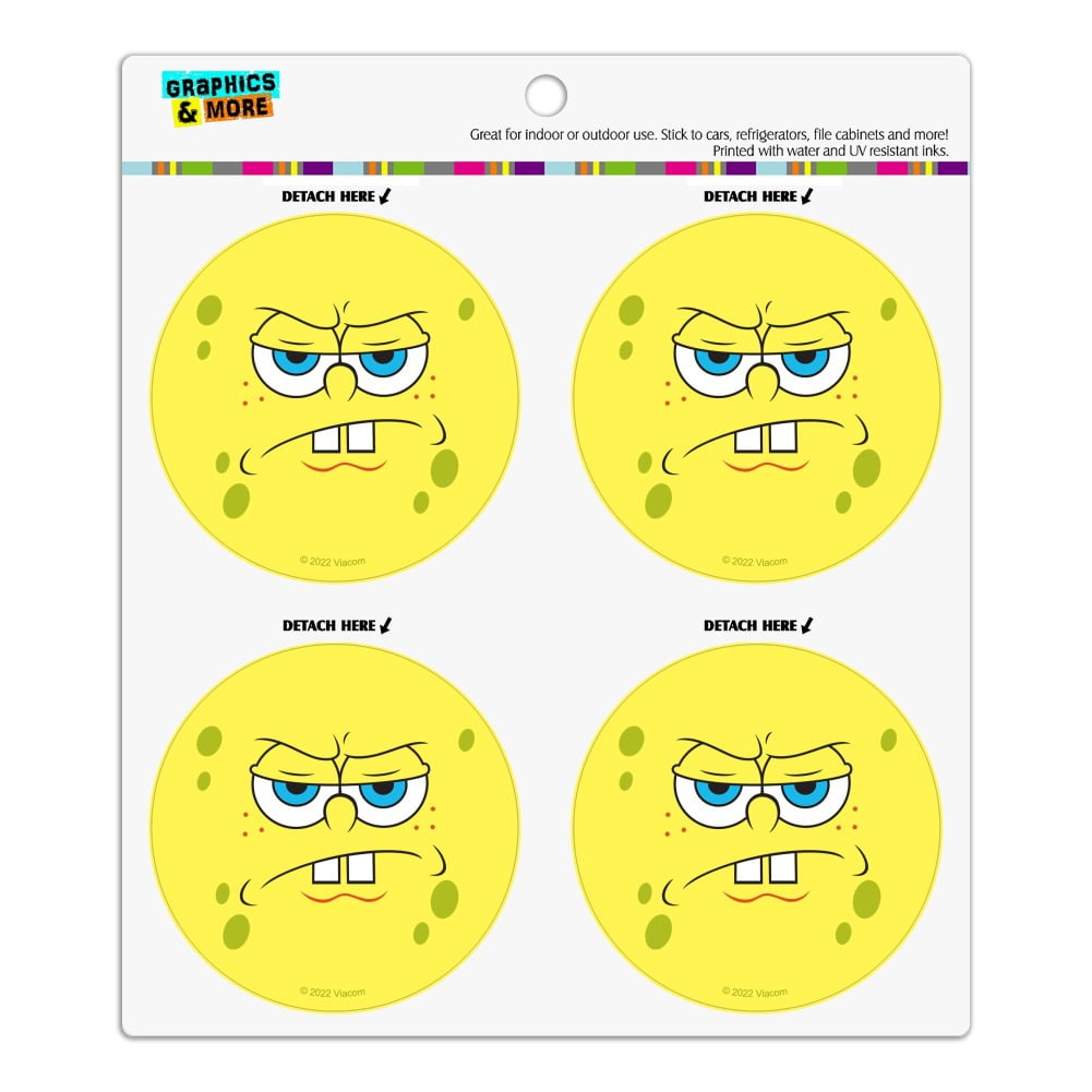 SpongeBob Angry Face Refrigerator Fridge Locker Vinyl Circle Magnet Set ...