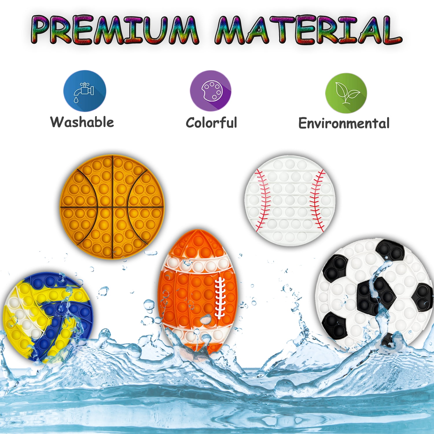 Buy ZIMFANQI Pop It Fidget Toys Pack Big Pop Its Simple Dimple Fidgets ...