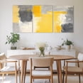 Abstract Gradient Stripe Canvas Wall Art 3 Panels, Gray Yellow ...