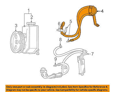 Jeep CHRYSLER OEM 2005 Liberty-Power Steering Pressure Hose 68146830AA ...