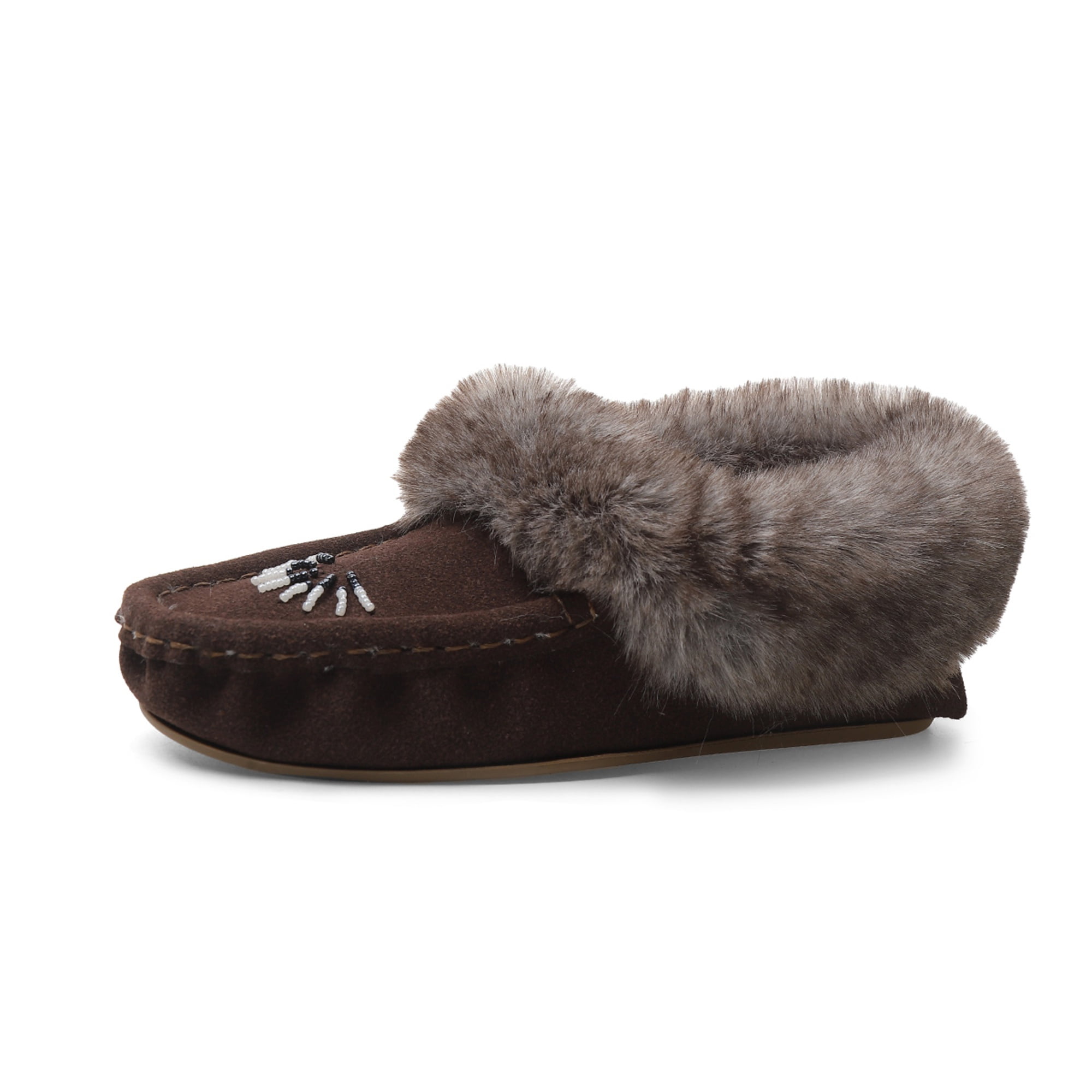 Click here for Pluboova Womens Cozy Faux Fur-Lined Moccasin Slipp... prices