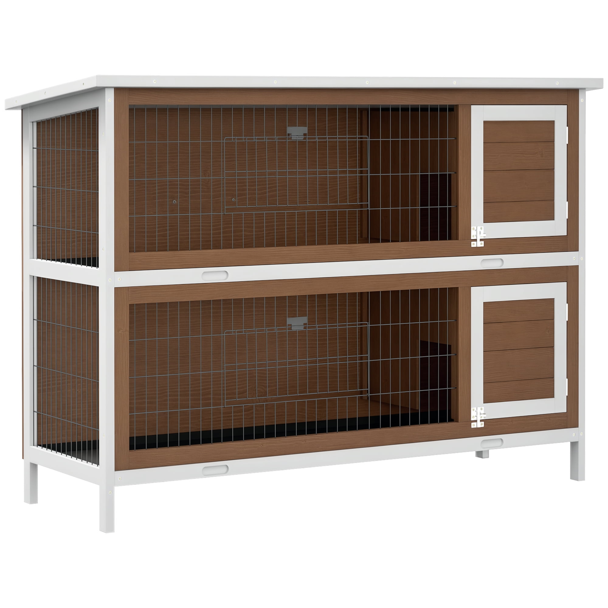 Click here for Pawhut 2 Tier Rabbit Hutch Bunny Pet House Wooden... prices