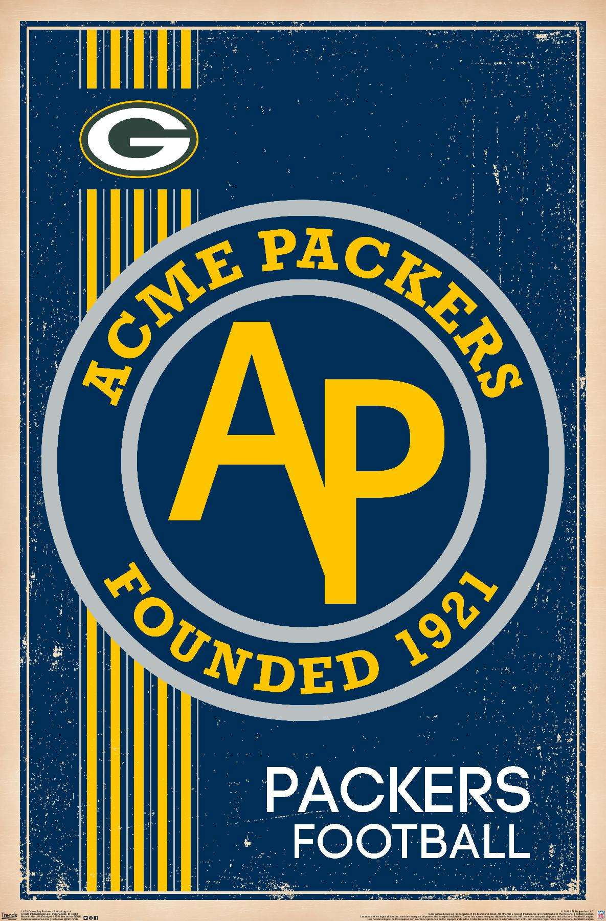 NFL Green Bay Packers - Retro Logo 14 Wall Poster, 14.725" x 22.375 ...