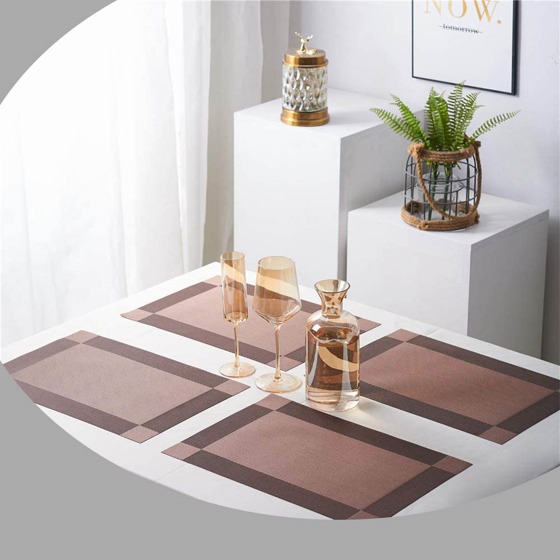 PVC Table Mats, Heat Resistant Kitchen Table Mats, Stain-Resistant Non ...