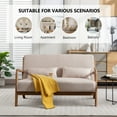 Bonzy Home Mid Century Accent Chair Modern Tufted Loveseat Chair Beige - Walmart.com