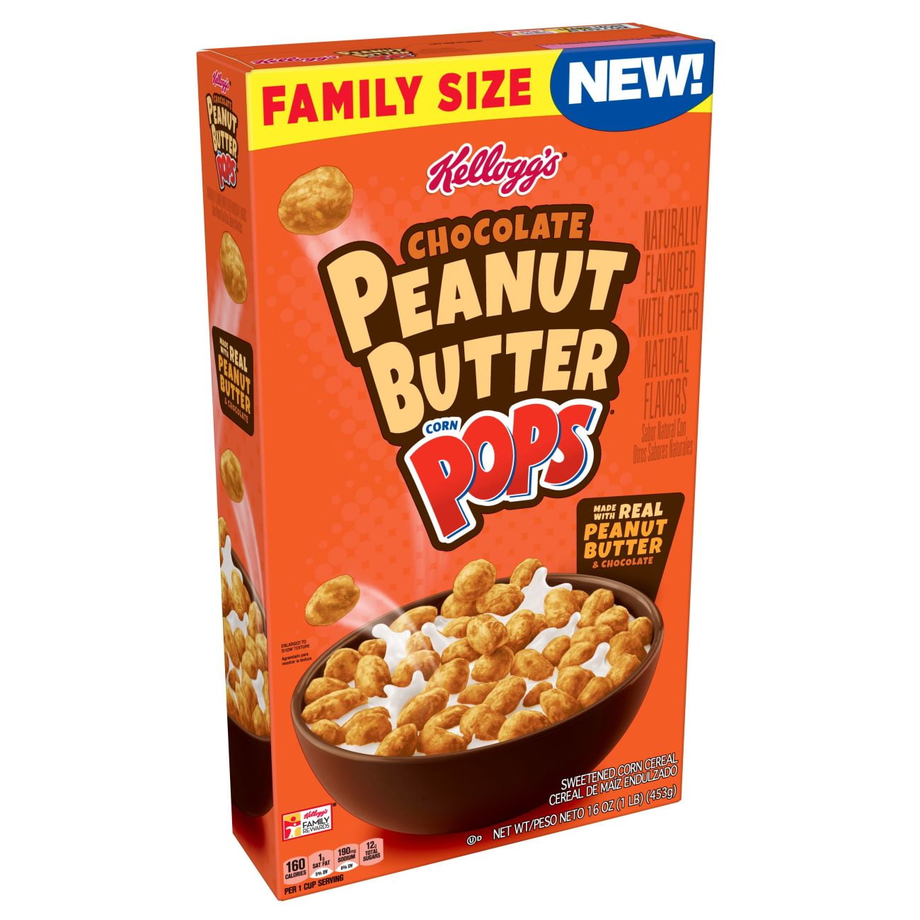 Kellogg's, Corn Pops, Breakfast Cereal, Chocolate Peanut Butter, Family ...